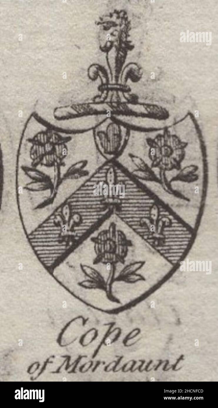 antique 18th century engraving heraldy coat of arms, English Baronet ...