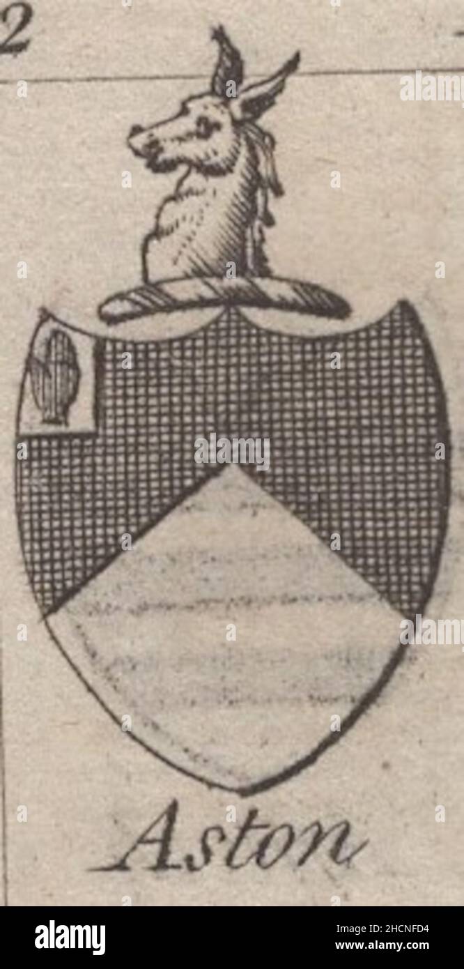antique 18th century engraving heraldy coat of arms, English Baronet ...
