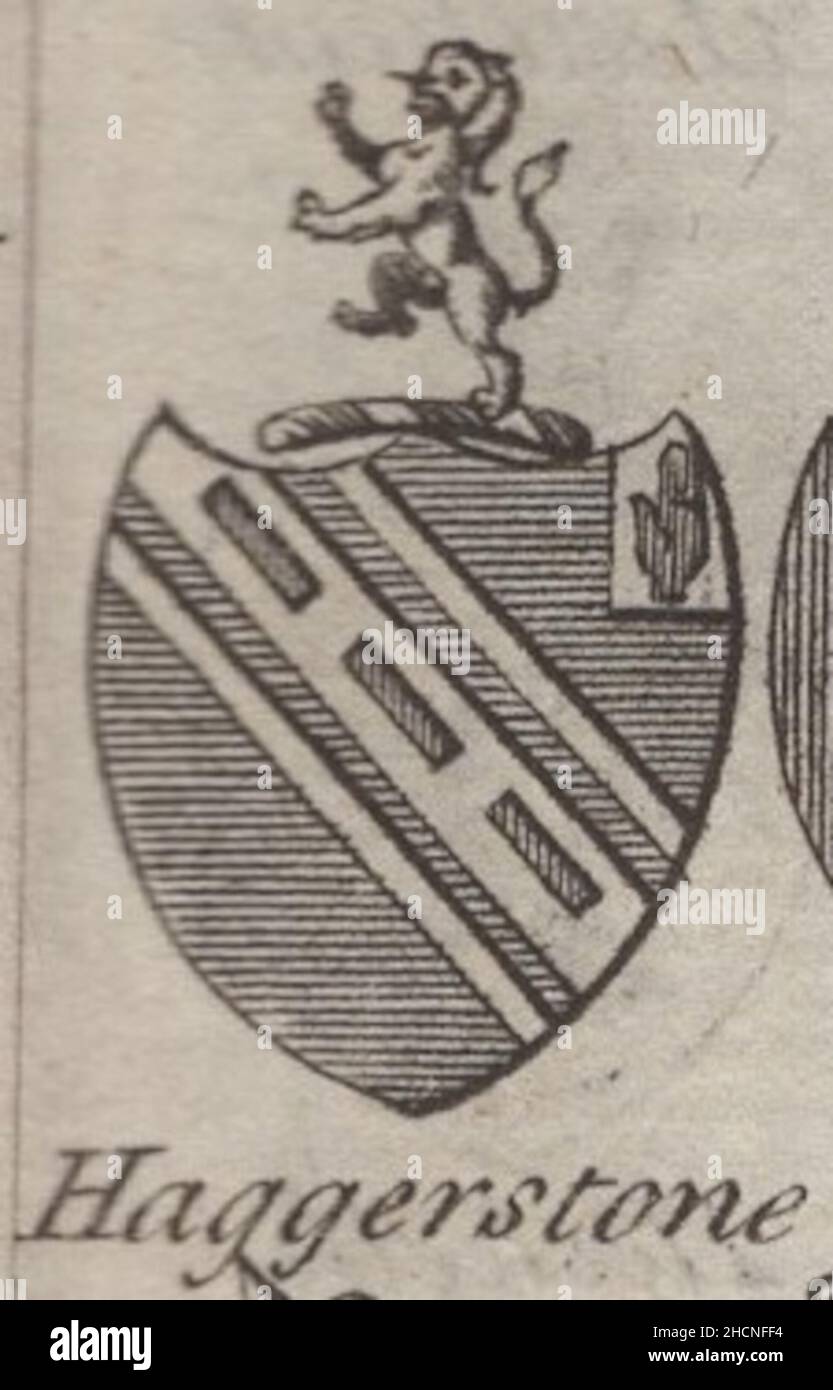 antique 18th century engraving heraldy coat of arms, English Baronet ...