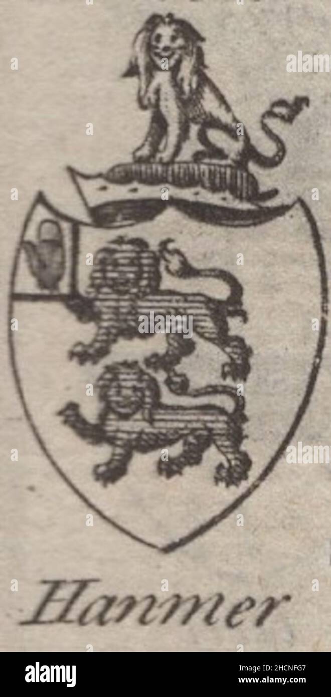 antique 18th century engraving heraldy coat of arms, English Baronet ...