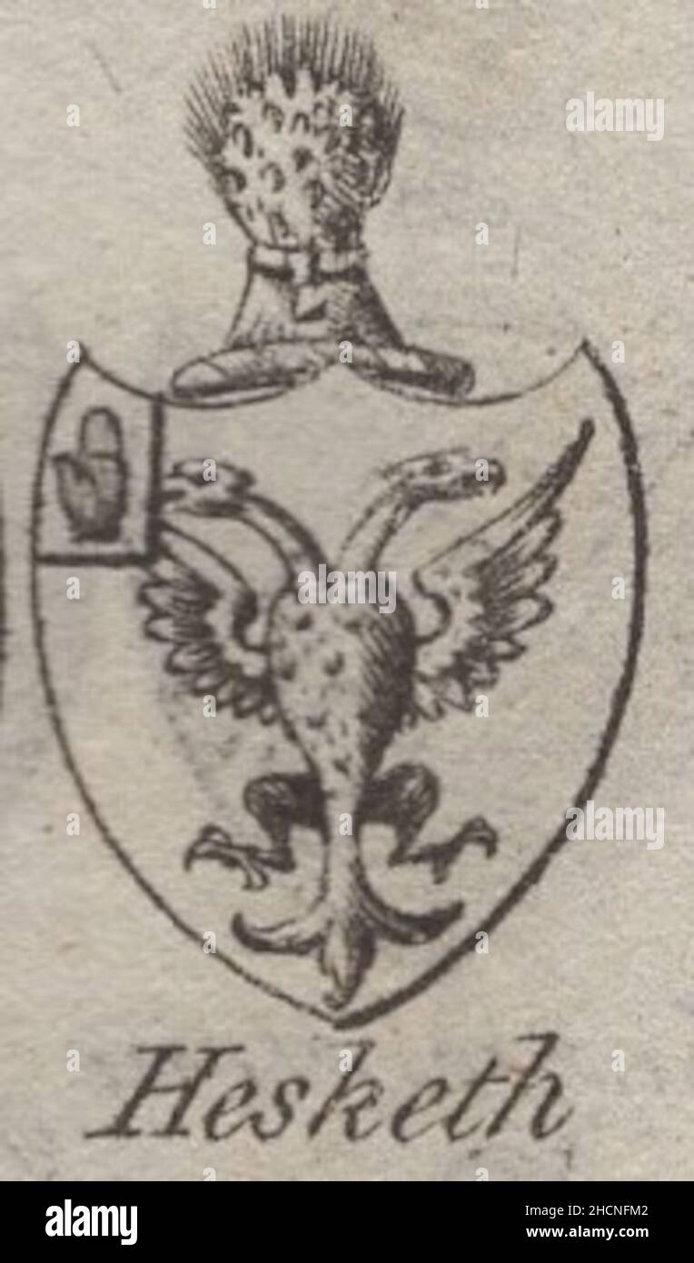 antique 18th century engraving heraldy coat of arms, English Baronet ...