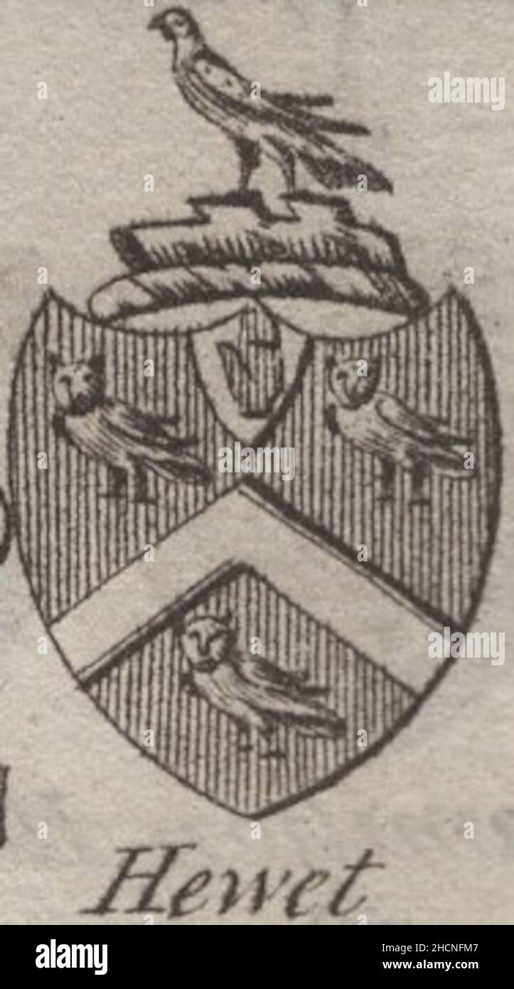 antique 18th century engraving heraldy coat of arms, English Baronet ...