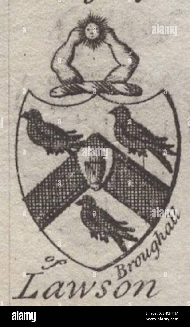 antique 18th century engraving heraldy coat of arms, English Baronet ...