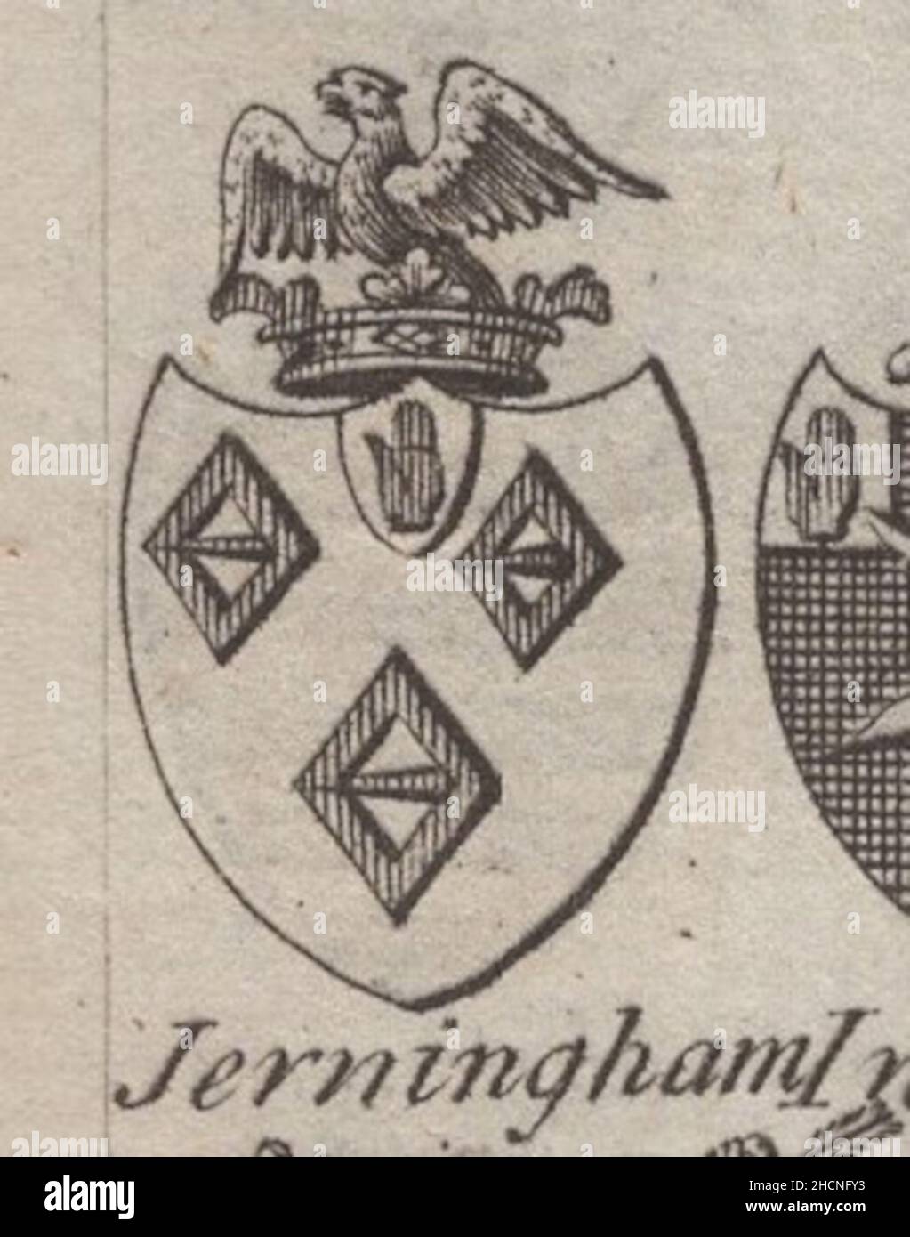 antique 18th century engraving heraldy coat of arms, English Baronet ...
