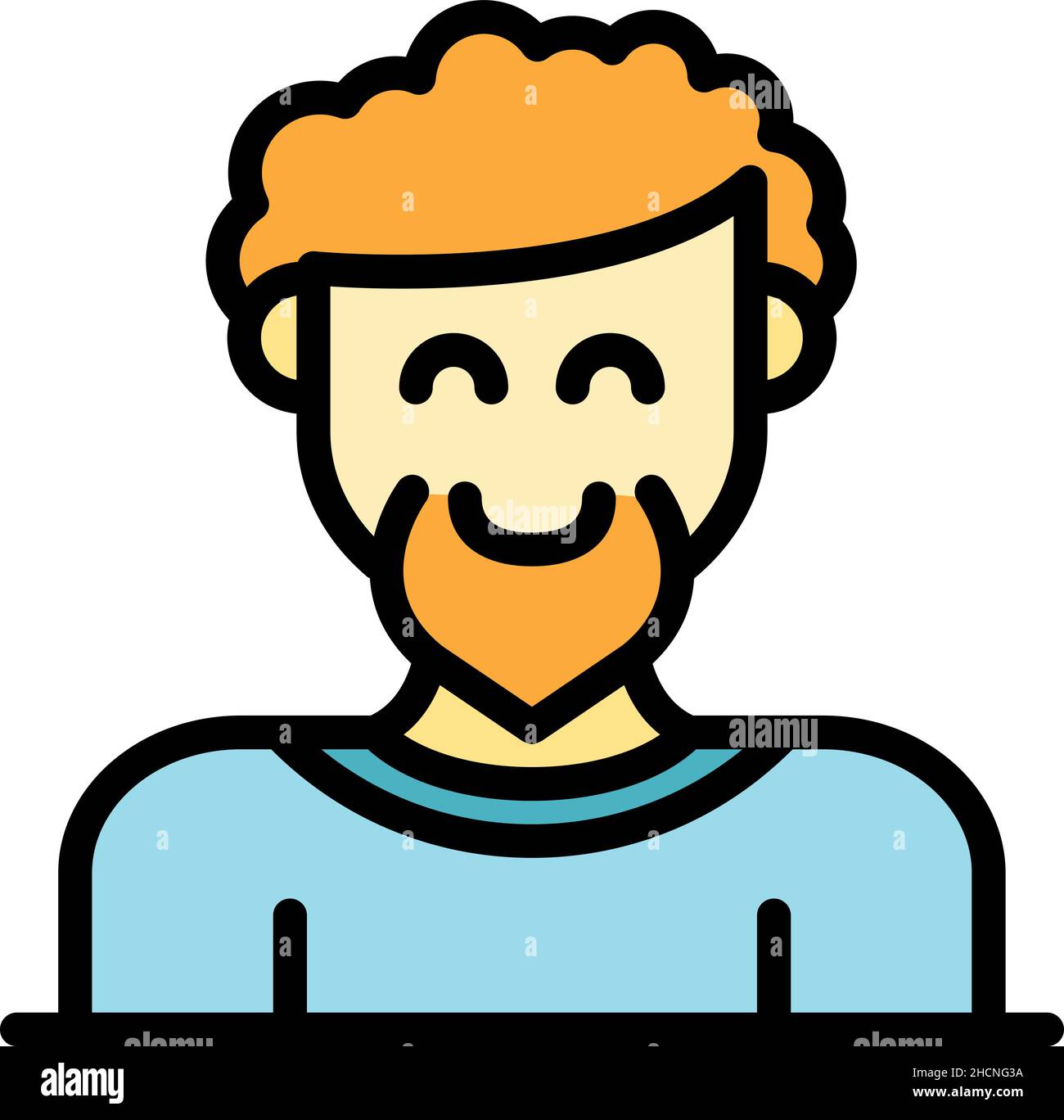 Street man smiling icon. Outline street man smiling vector icon color ...