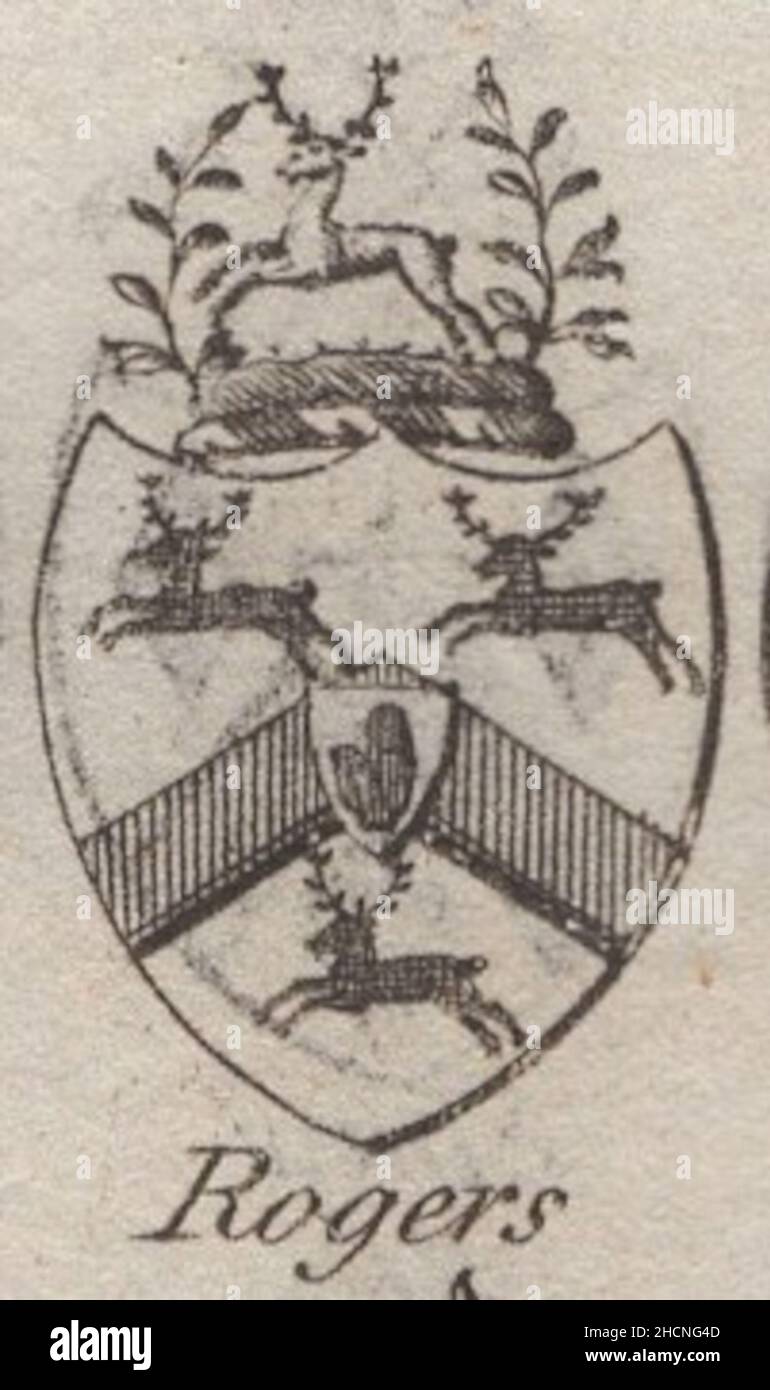 antique 18th century engraving heraldy coat of arms, English Baronet of ...