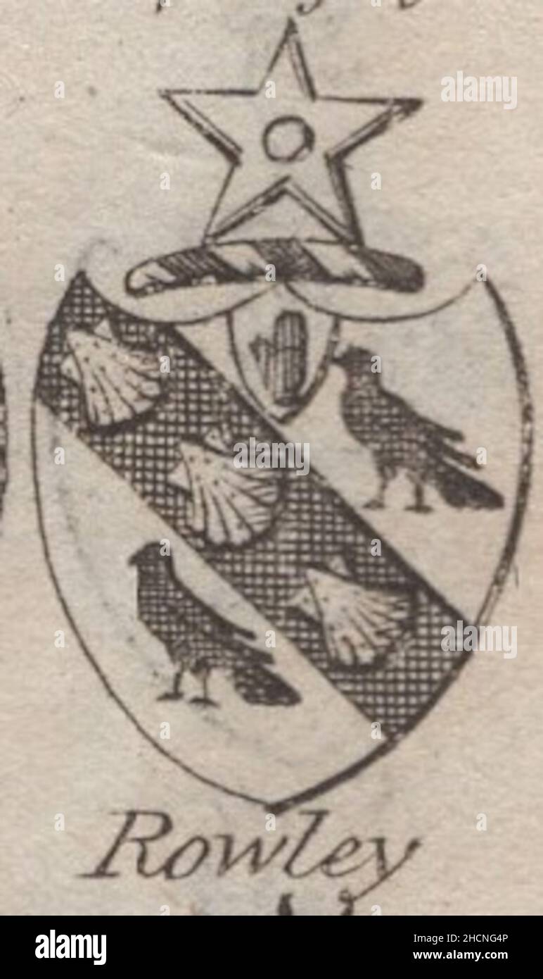 antique 18th century engraving heraldy coat of arms, English Baronet of ...