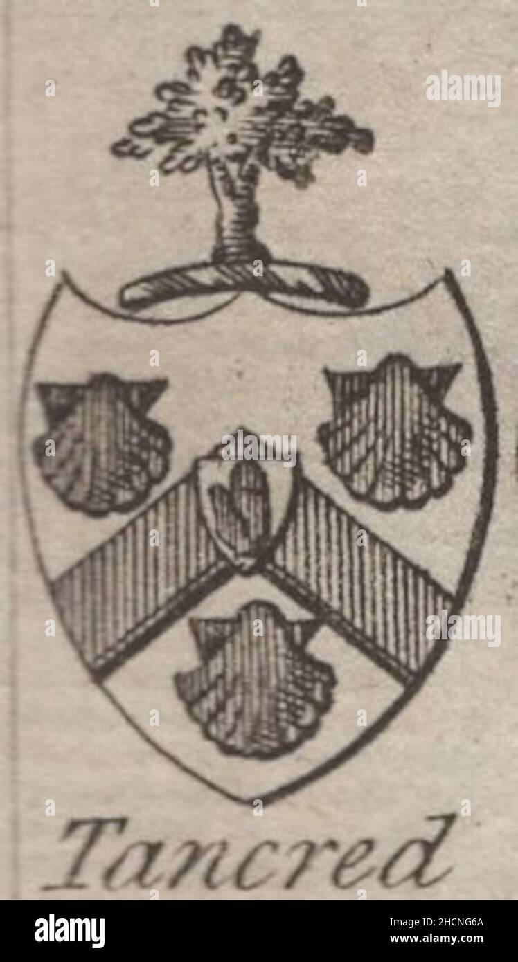 antique 18th century engraving heraldy coat of arms, English Baronet ...