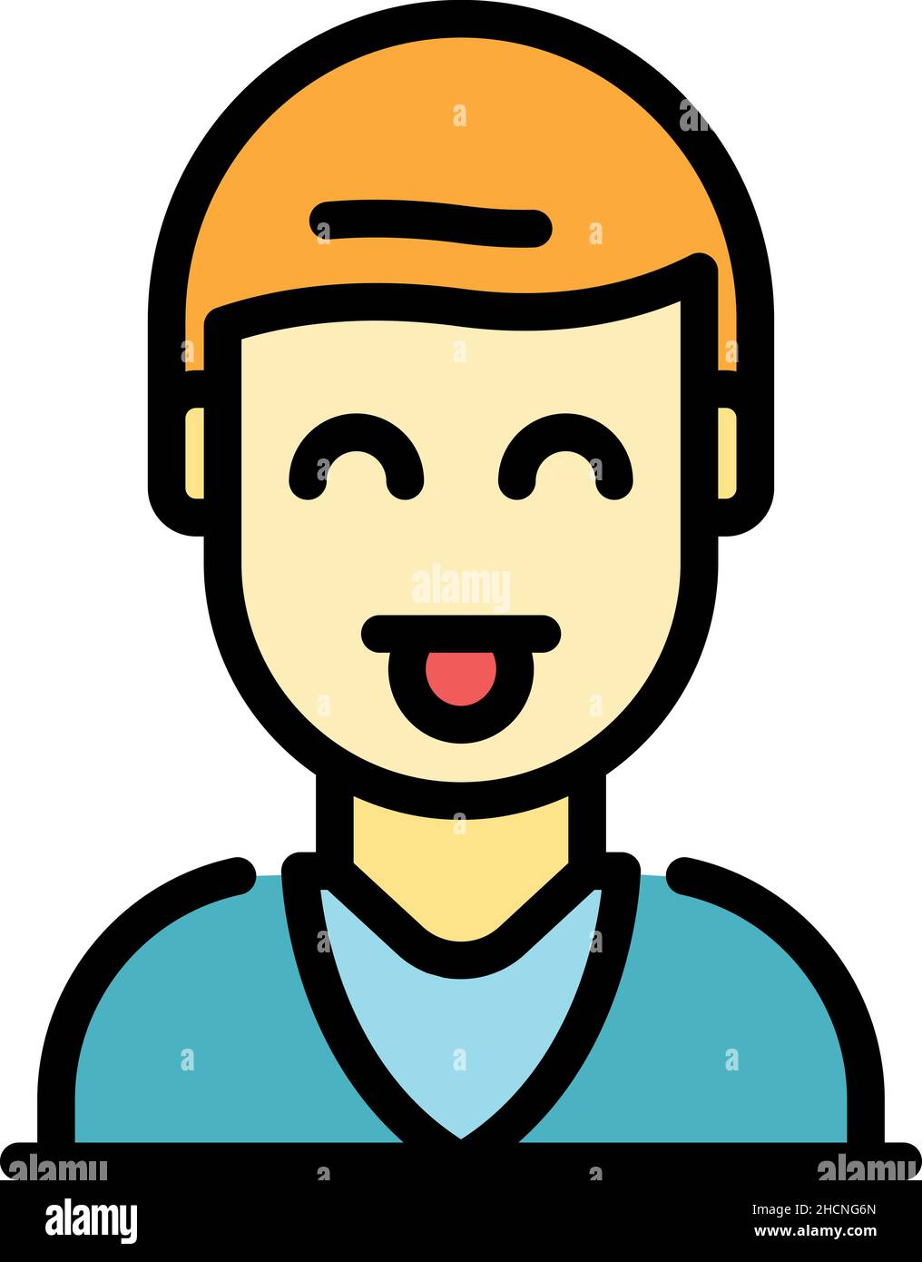 Smiling father icon. Outline smiling father vector icon color flat ...