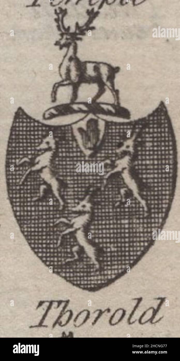 antique 18th century engraving heraldy coat of arms, English Baronet of ...