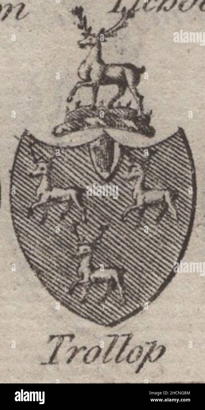antique 18th century engraving heraldy coat of arms, English Baronet of ...