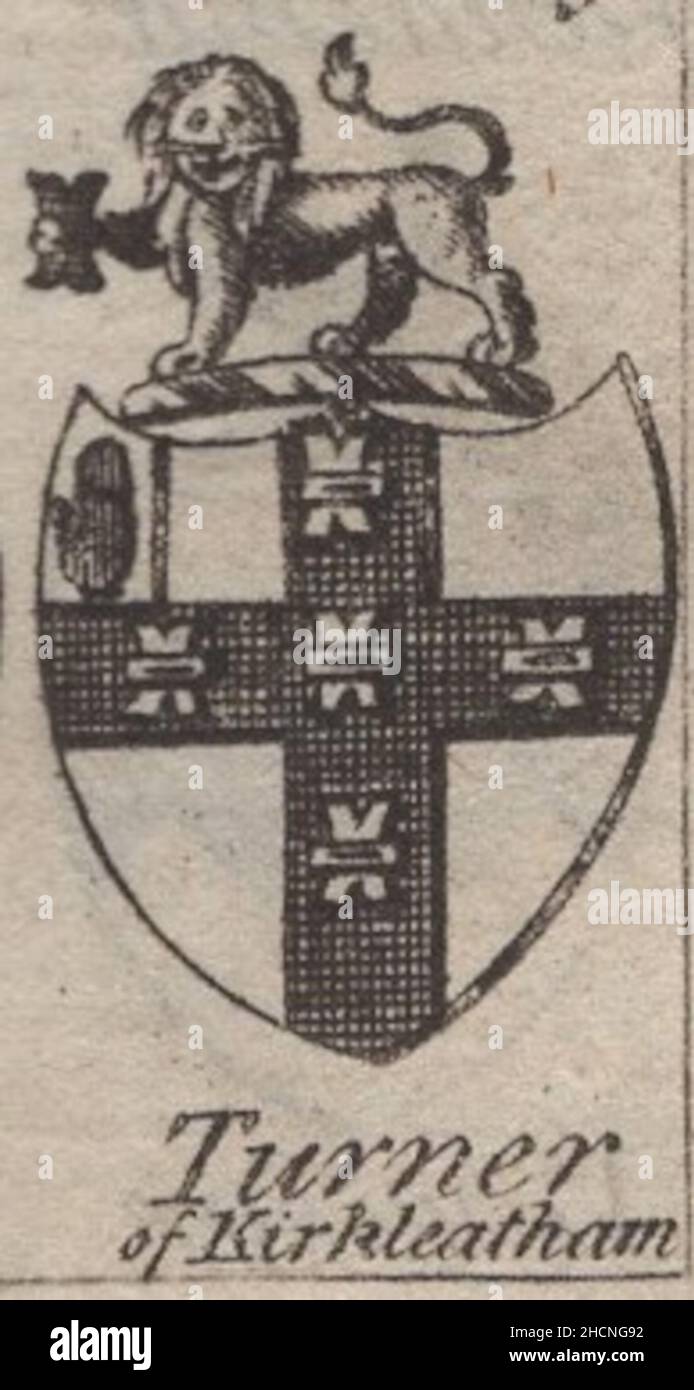 antique 18th century engraving heraldy coat of arms, English Baronet ...