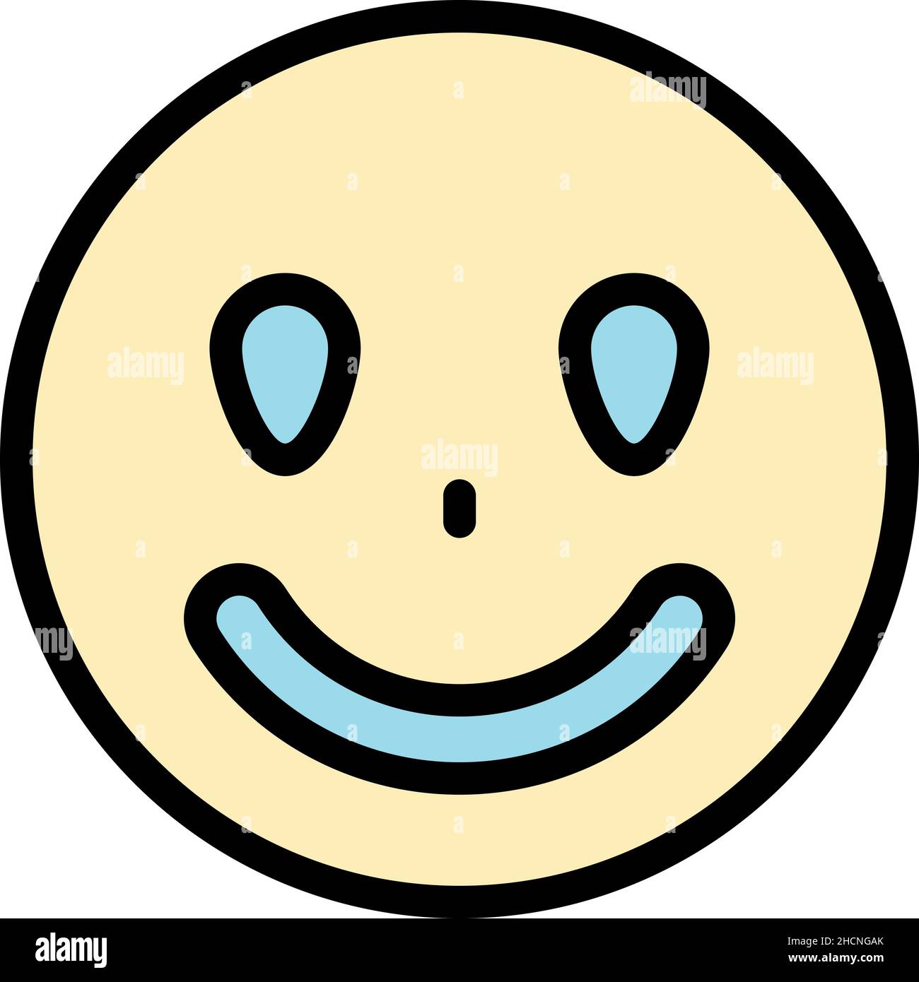 Cute smiling emoji icon. Outline cute smiling emoji vector icon color ...