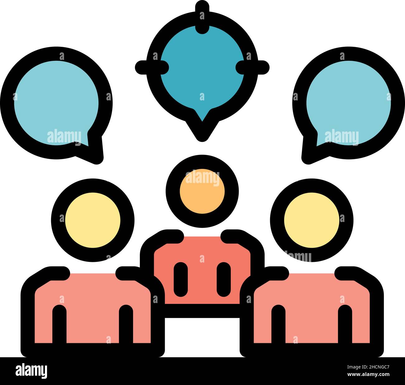 Business collaboration target icon. Outline business collaboration ...