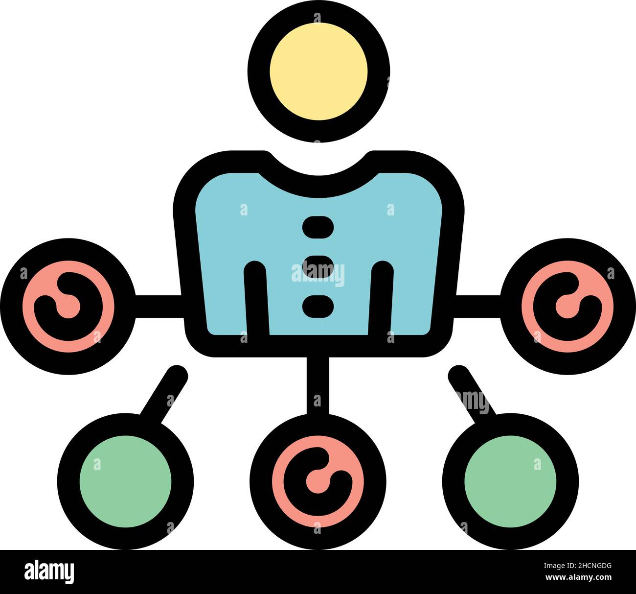 Business collaboration scheme icon. Outline business collaboration ...