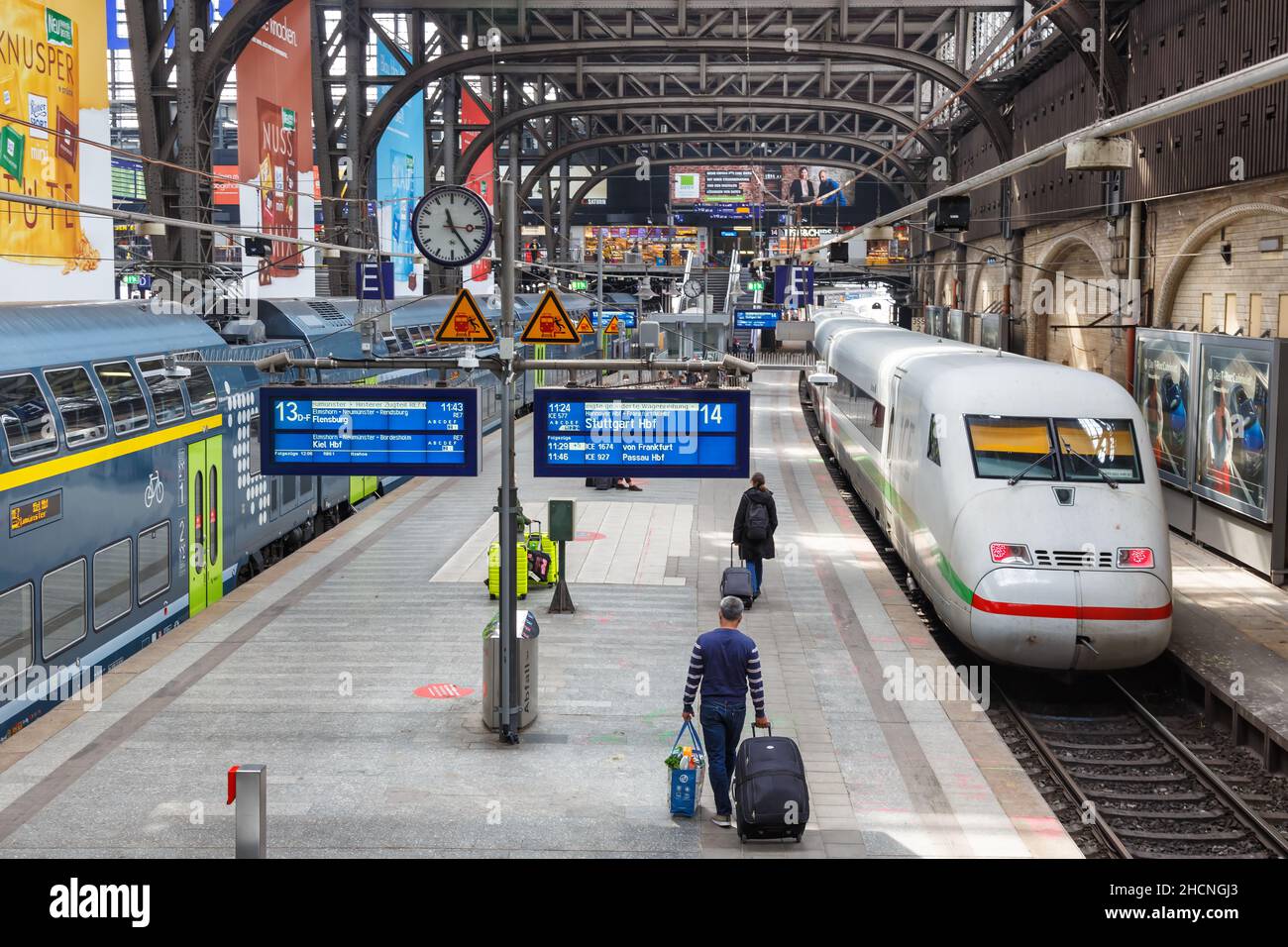 Hamburg, Germany - April 21, 2021: Main railway station Hauptbahnhof ...