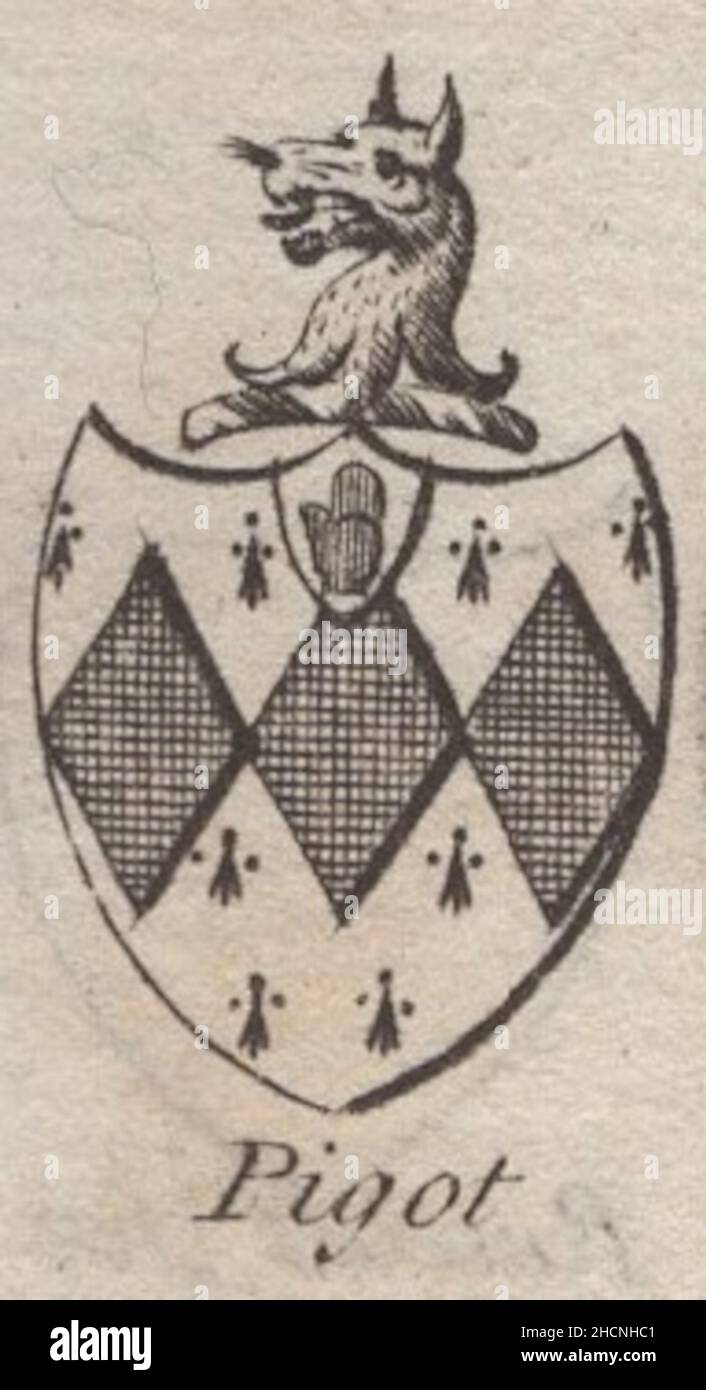 antique 18th century engraving heraldy coat of arms, English Baronet of ...