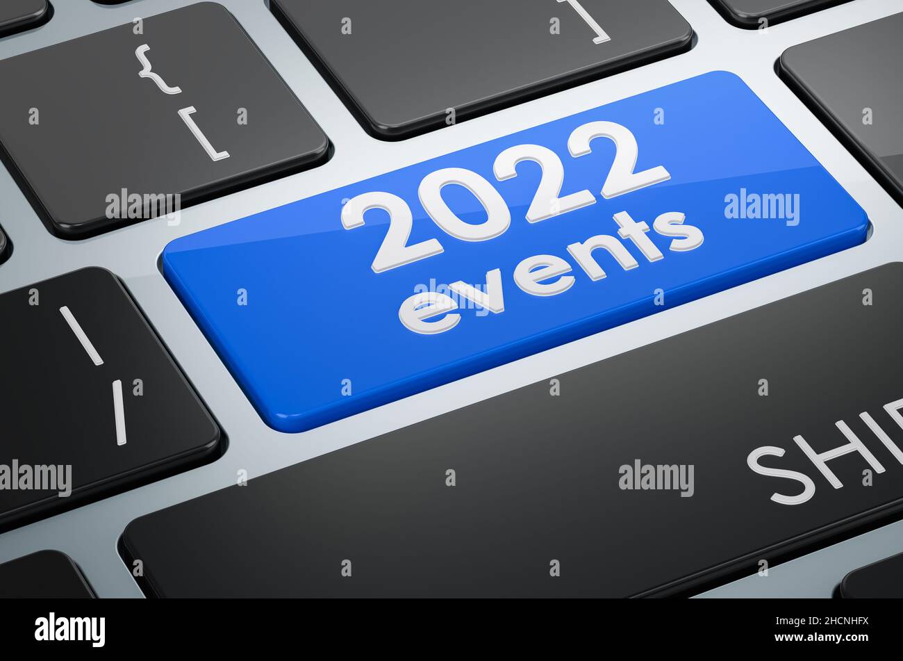 2022 events button on keyboard, 3D rendering Stock Photo - Alamy