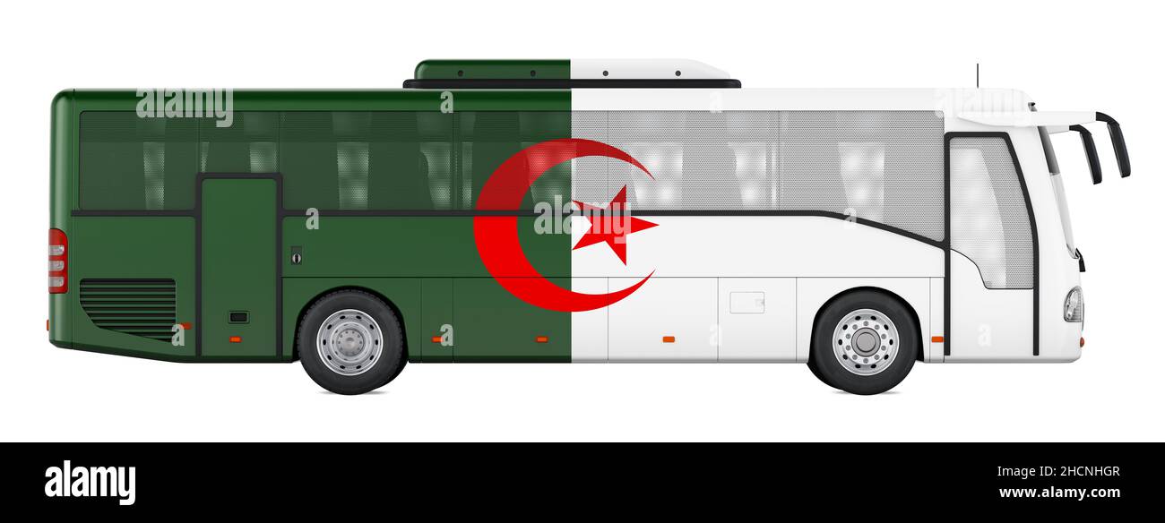 Bus travel in Algeria, Algerian bus tours, concept. 3D rendering ...