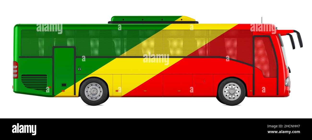 Bus travel in Congo bus tours, concept. 3D rendering isolated on white ...