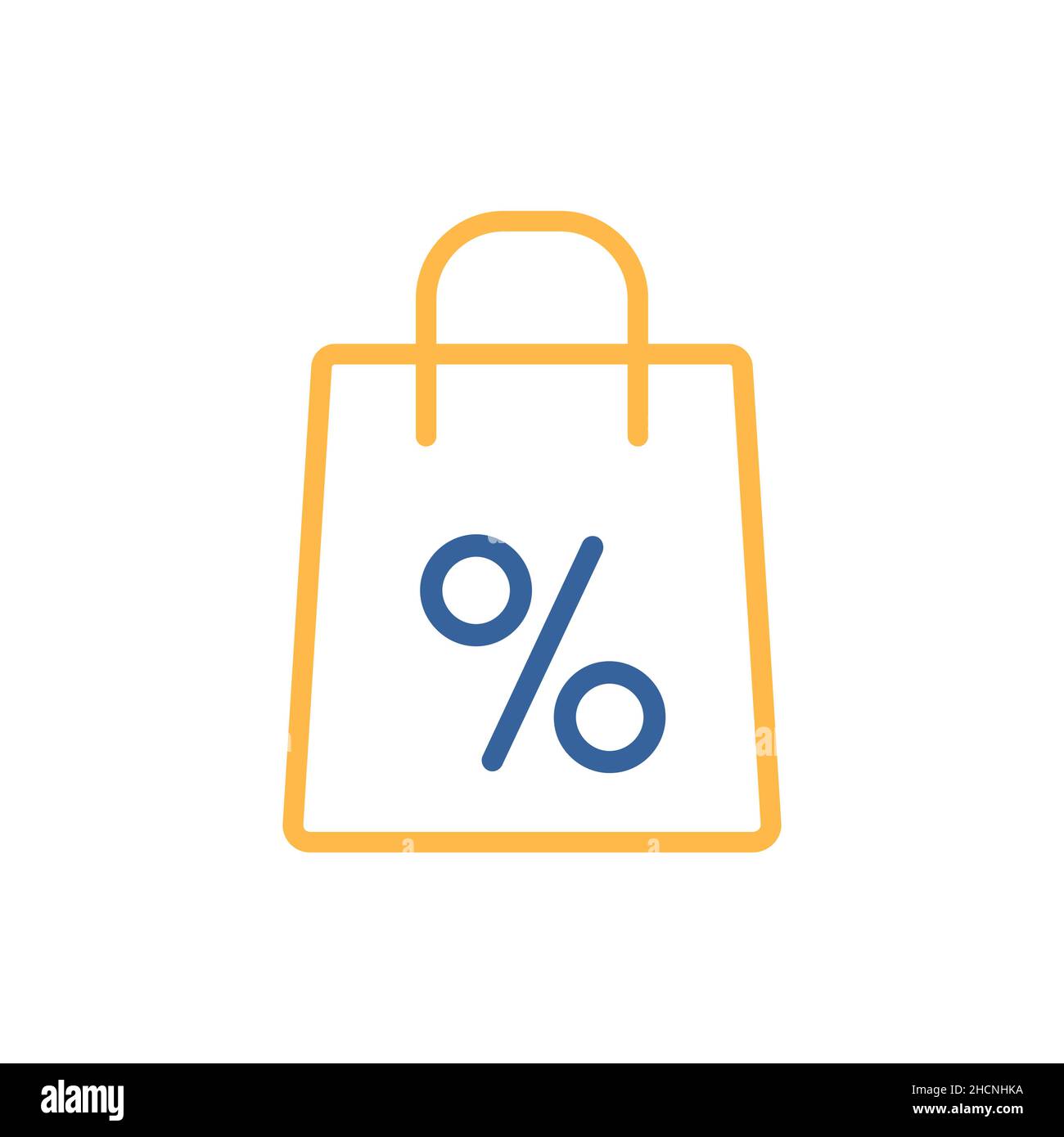 Shopping bag with percent symbol vector flat icon. E-commerce sign ...