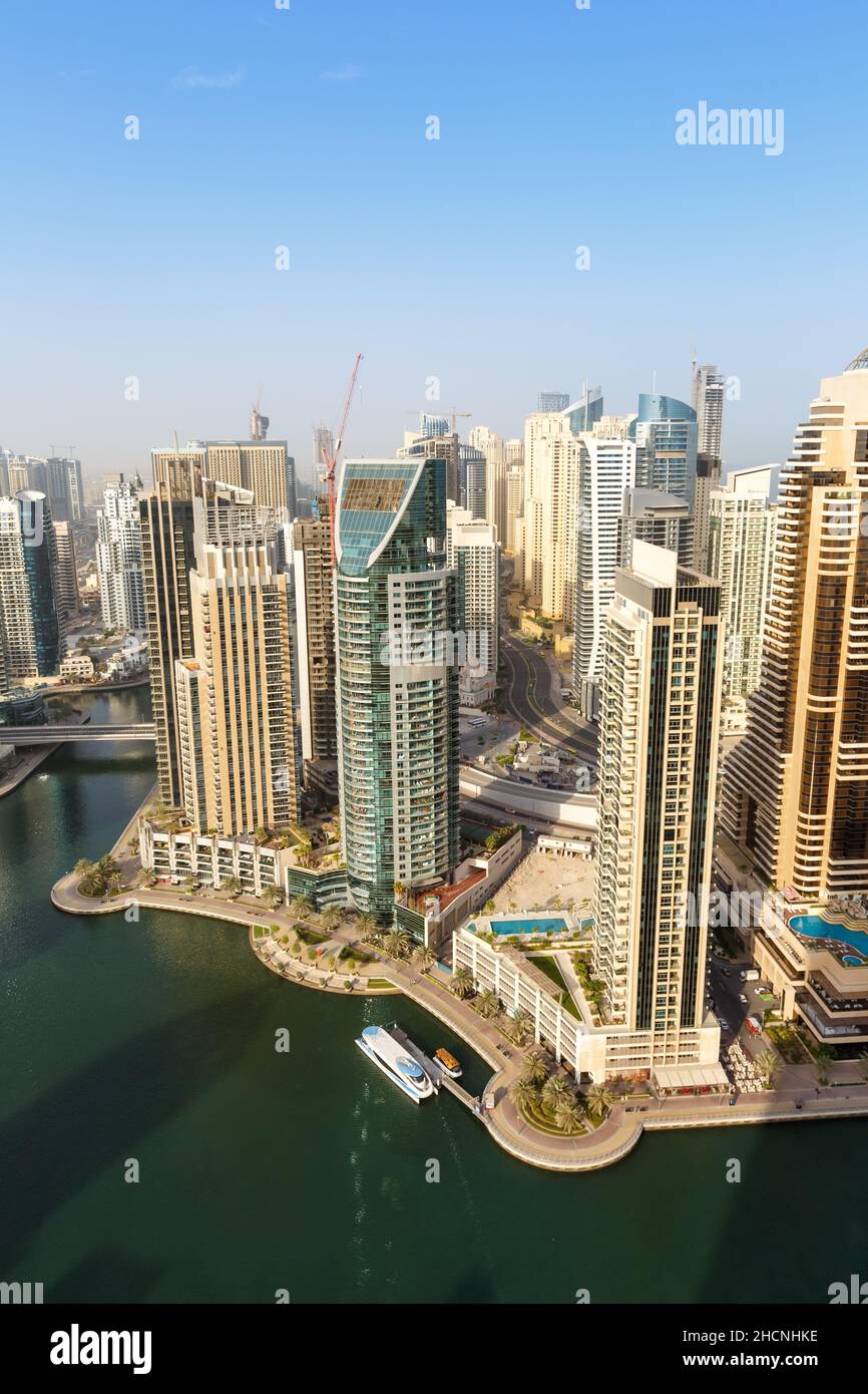 Dubai Marina and Harbour skyline architecture overview wealth luxury ...