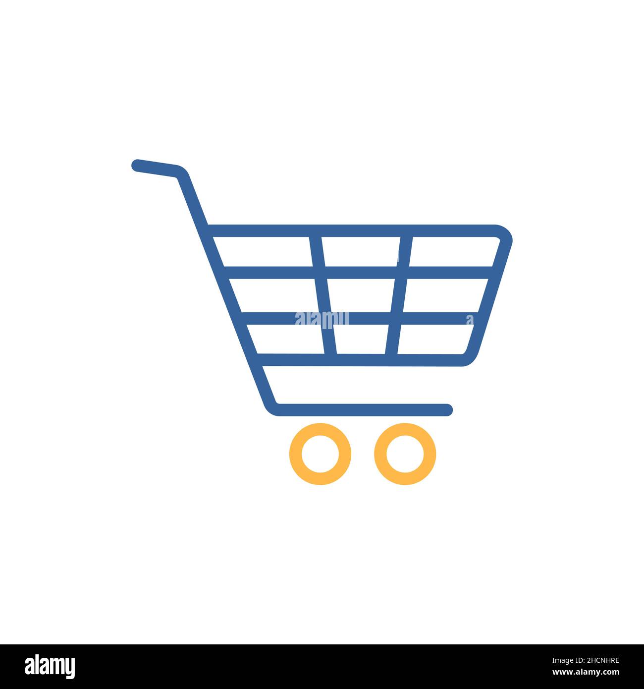 Shopping mall cart isolated vector flat icon. E-commerce sign. Graph ...