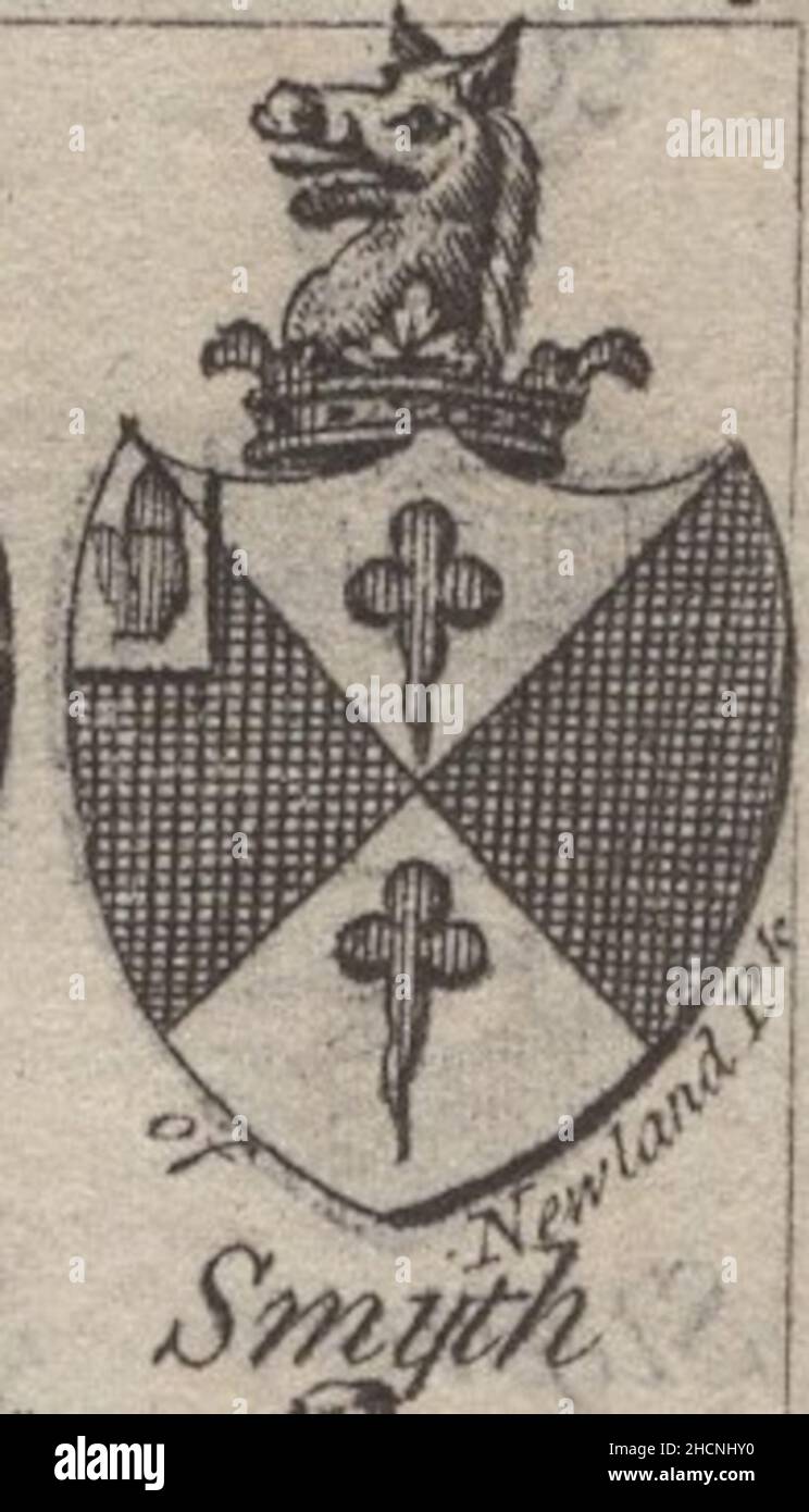 antique 18th century engraving heraldy coat of arms, English Baronet ...