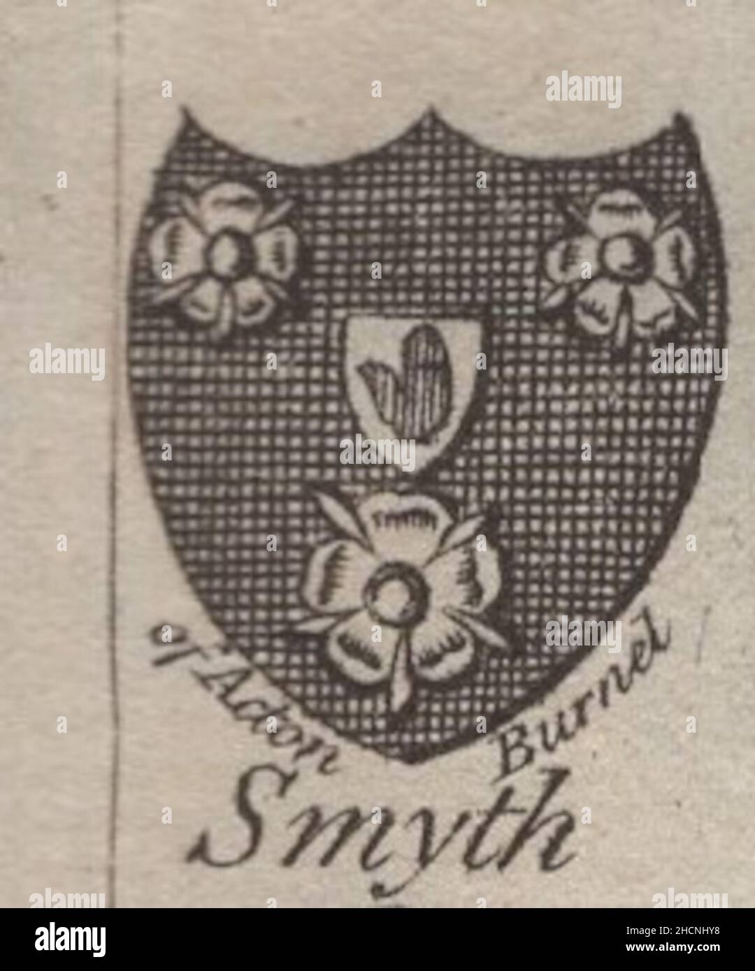 antique 18th century engraving heraldy coat of arms, English Baronet ...