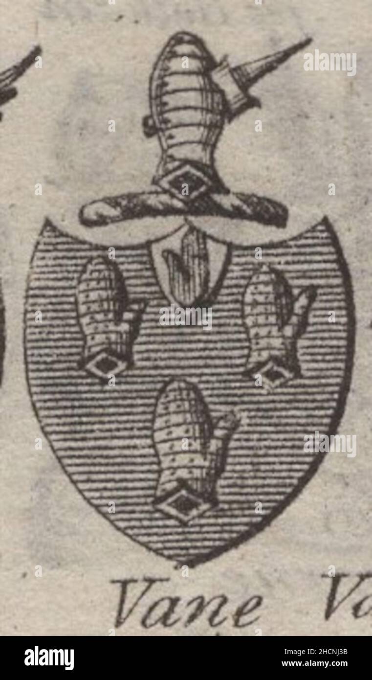 antique 18th century engraving heraldy coat of arms, English Baronet ...