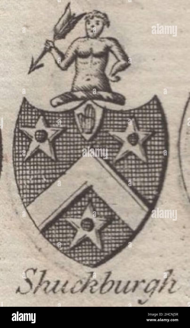 antique 18th century engraving heraldy coat of arms, English Baronet of ...