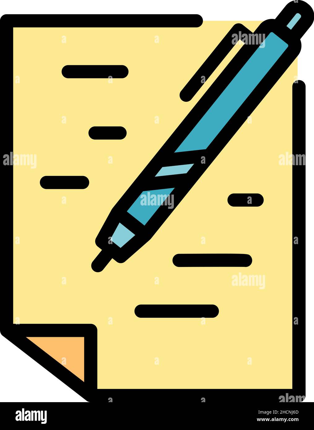 Written test icon. Outline written test vector icon color flat isolated ...