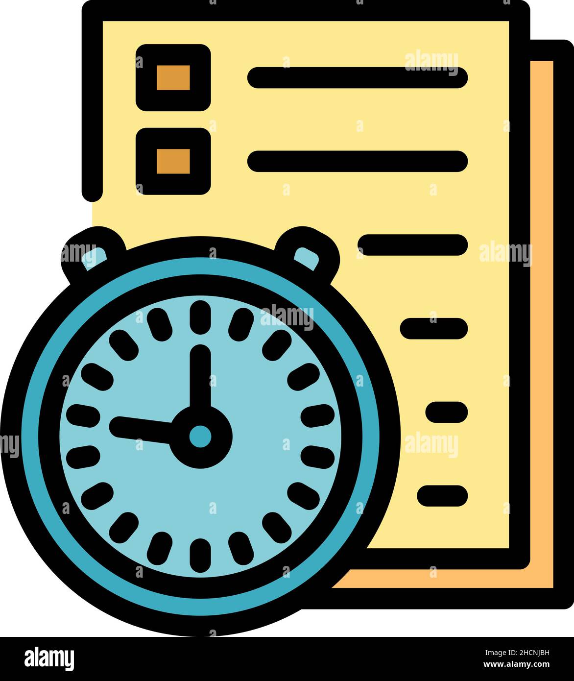 School exam icon. Outline school exam vector icon color flat isolated ...