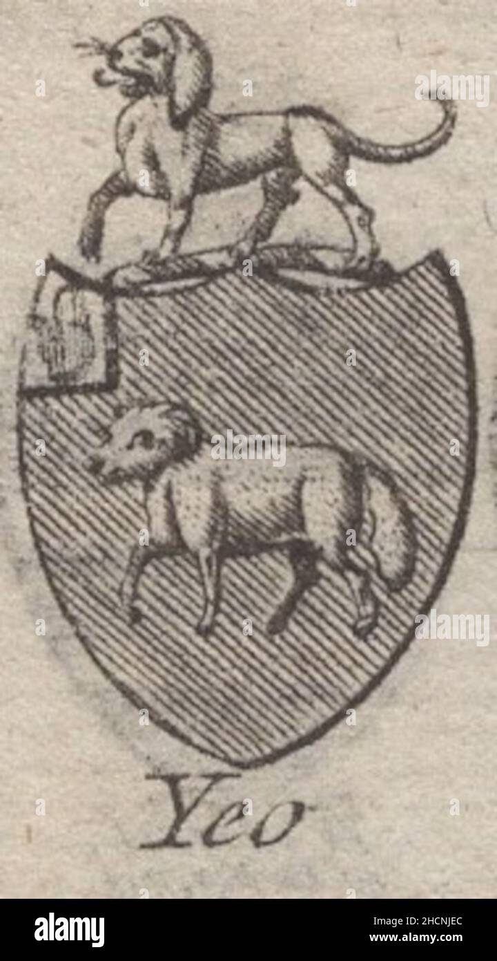 antique 18th century engraving heraldy coat of arms, English Baronet of ...