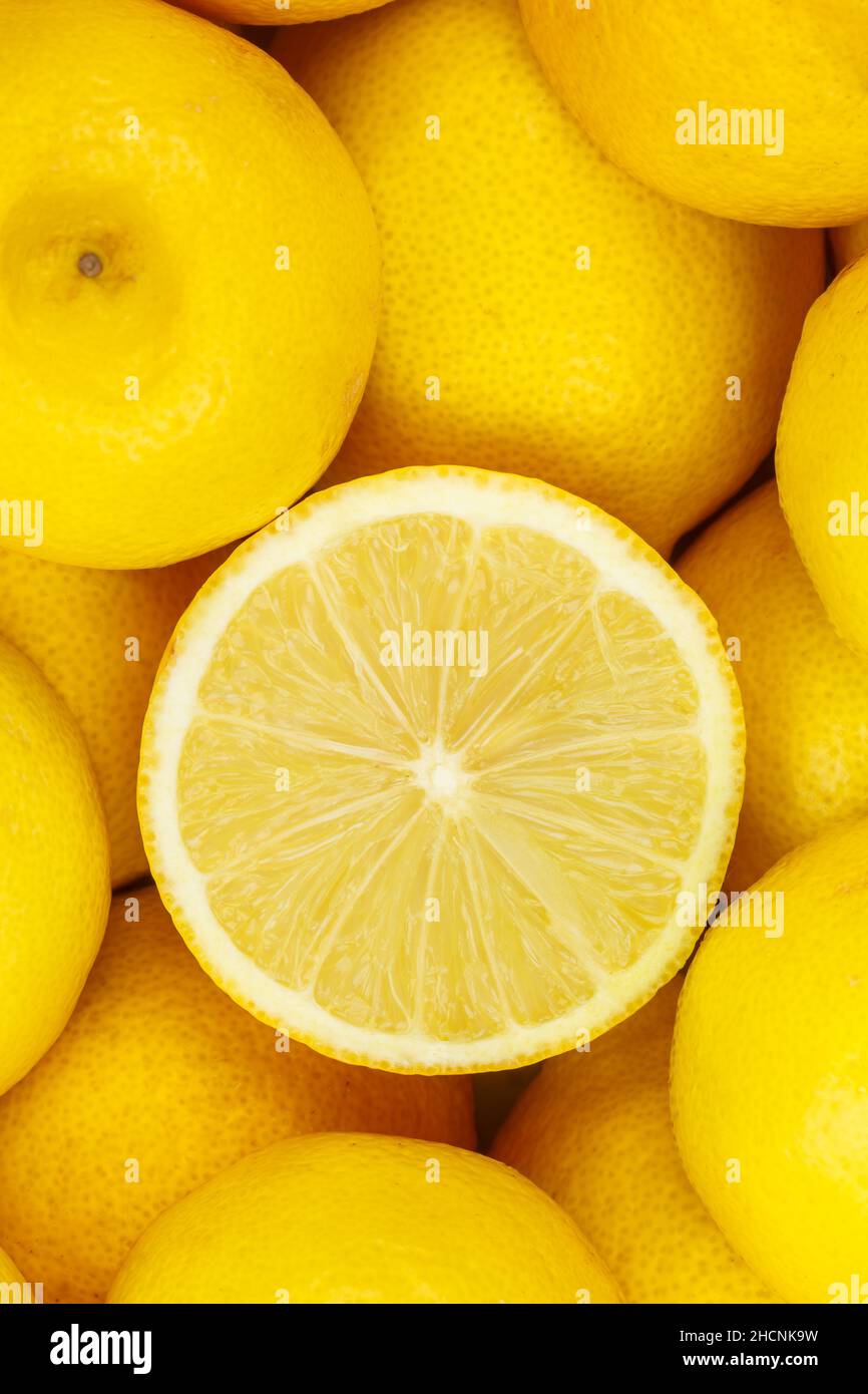 Lemon fruits lemons fruit background from above portrait format top ...