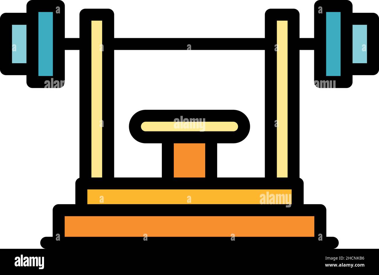 School fitness gym icon. Outline school fitness gym vector icon color ...