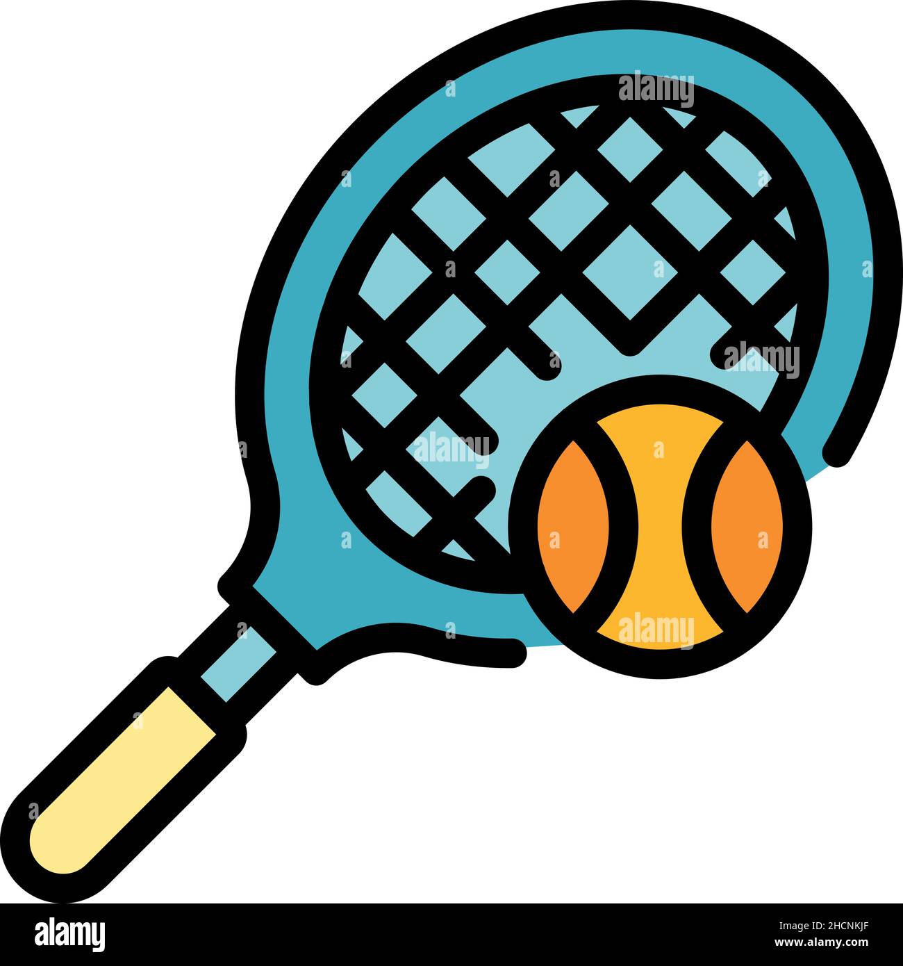 Squash racketicon. Outline squash racketvector icon color flat isolated ...