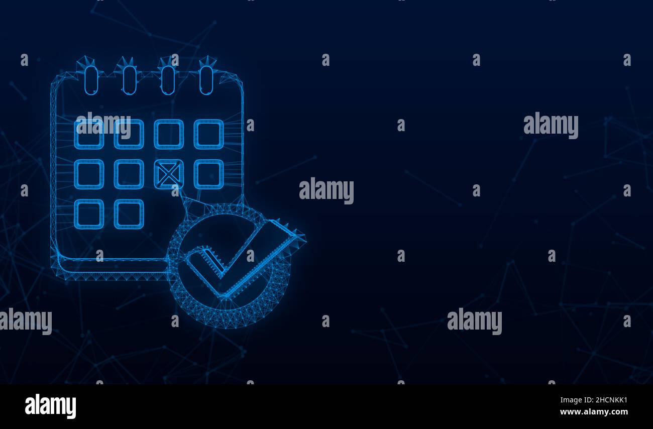 Calendar with checkmark or tick. Approved or schedule date. Vector ...