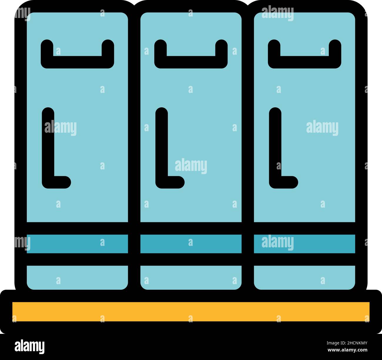 Locker room icon. Outline locker room vector icon color flat isolated ...