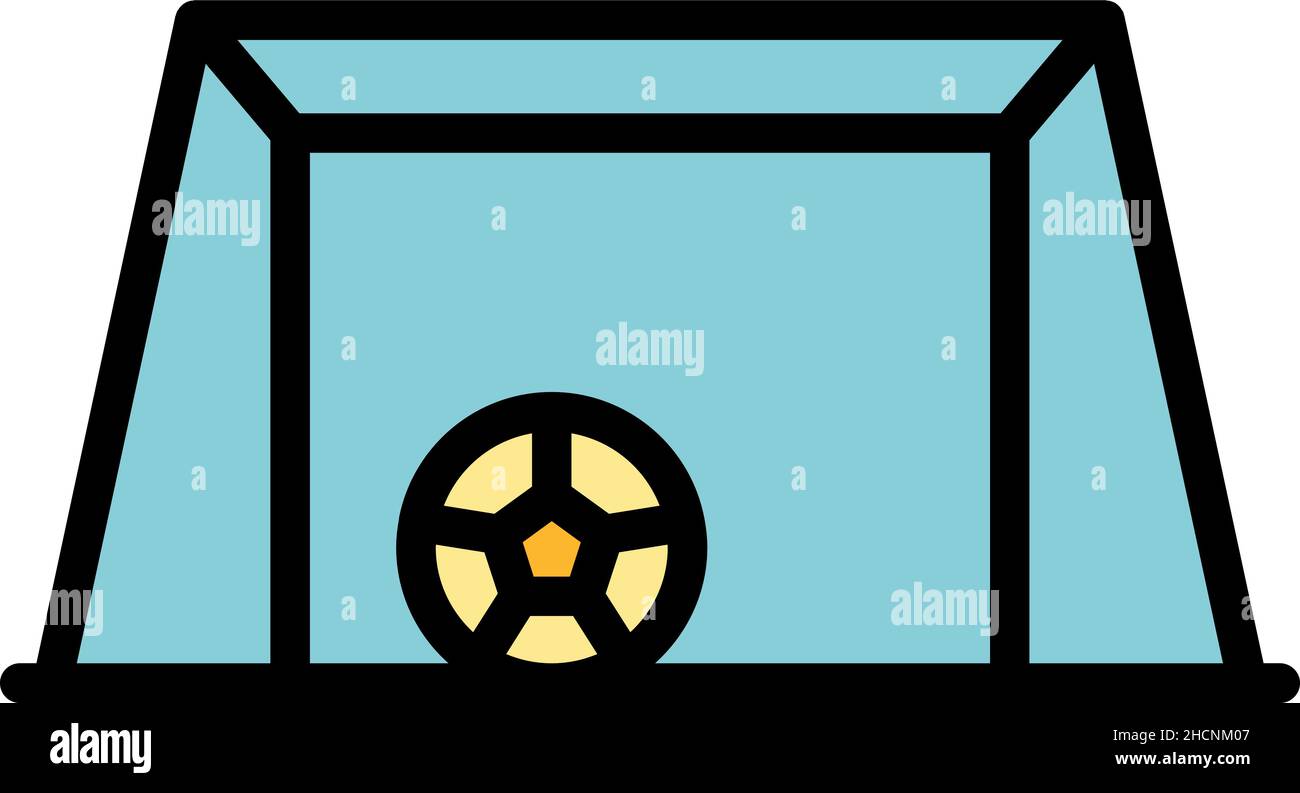 Soccer goal net icon. Outline soccer goal net vector icon color flat ... Soccer goal net icon. Outline soccer goal net vector icon color flat ...