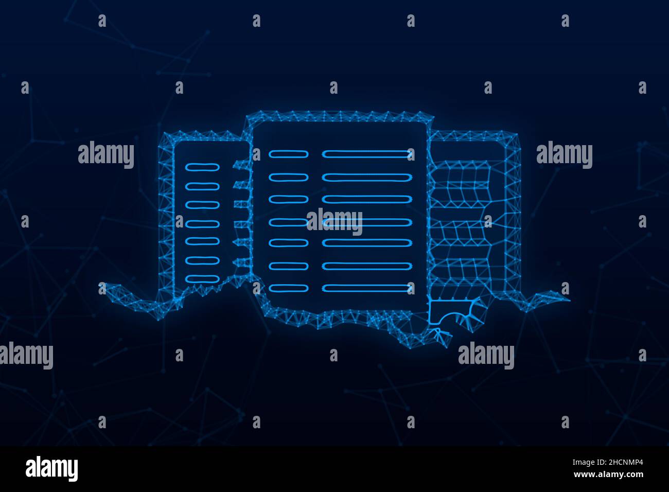 Data center. Mainframe service concept banner, server rack. Server room ...