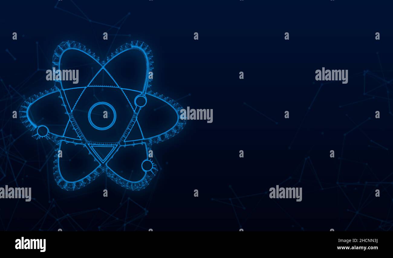 Atom icon vector, atom symbols on blue background Stock Vector Image ...