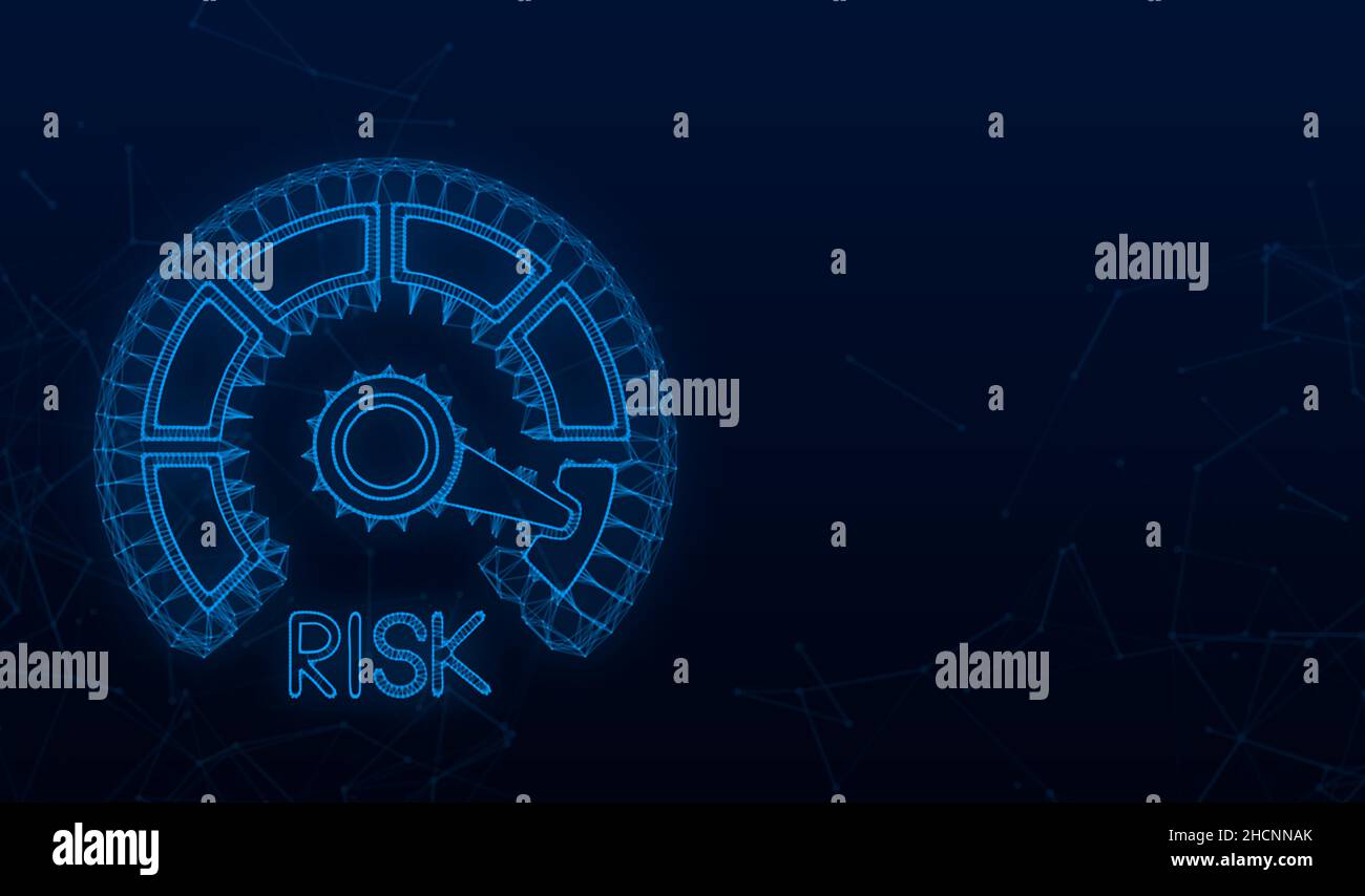 Risk icon on speedometer. High risk meter. Vector illustration Stock ...