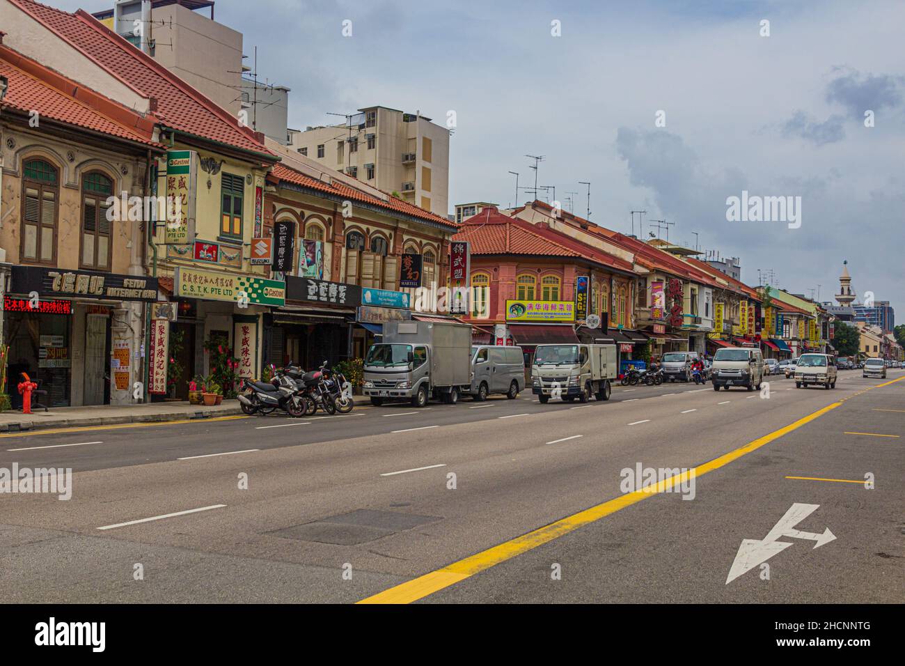 SINGAPORE, SINGAPORE - MARCH 10, 2018: View of Geylang Road in ...