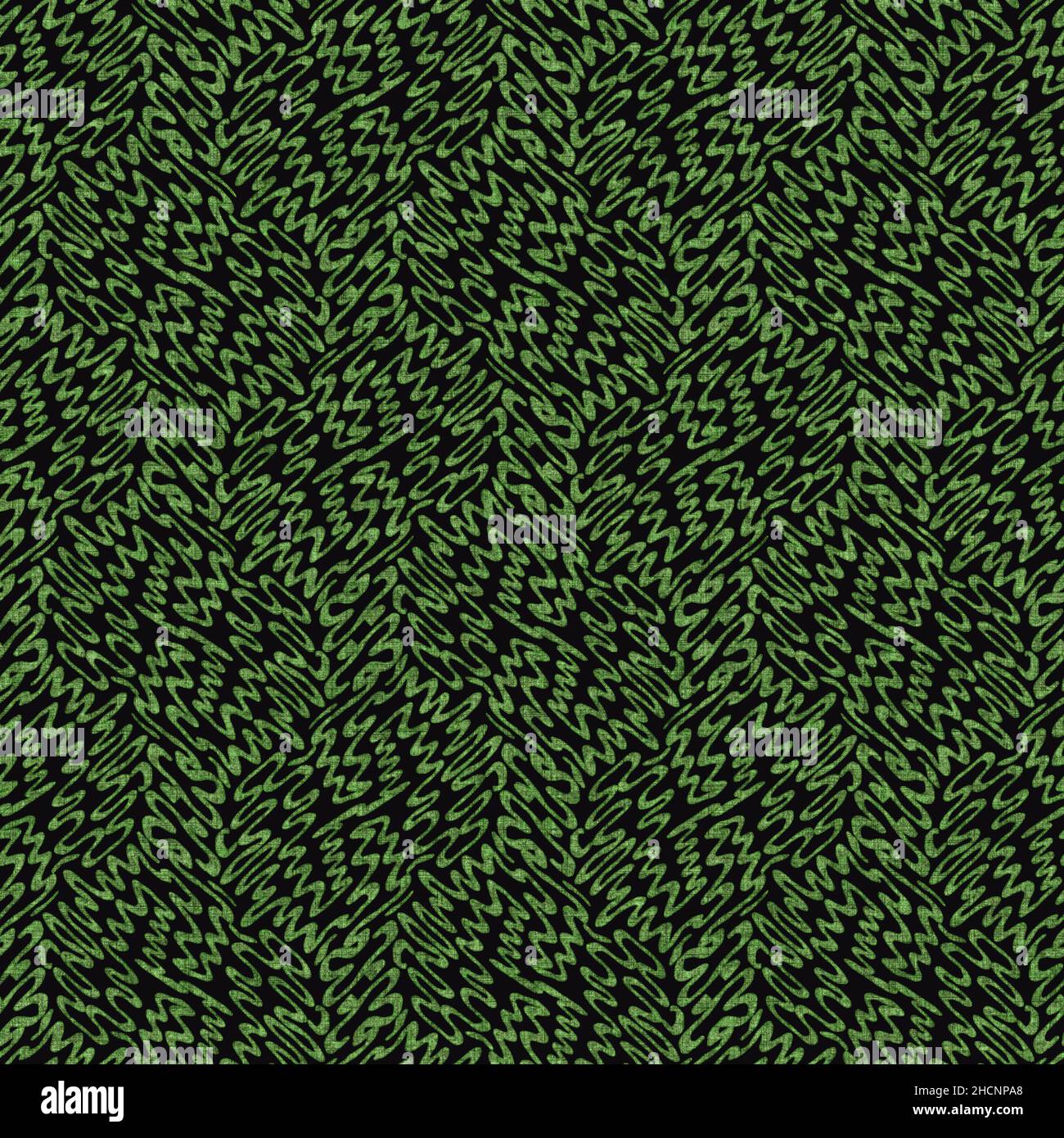 Retro 1960 style green printed pattern in seamless repeat. Vintage mid ...