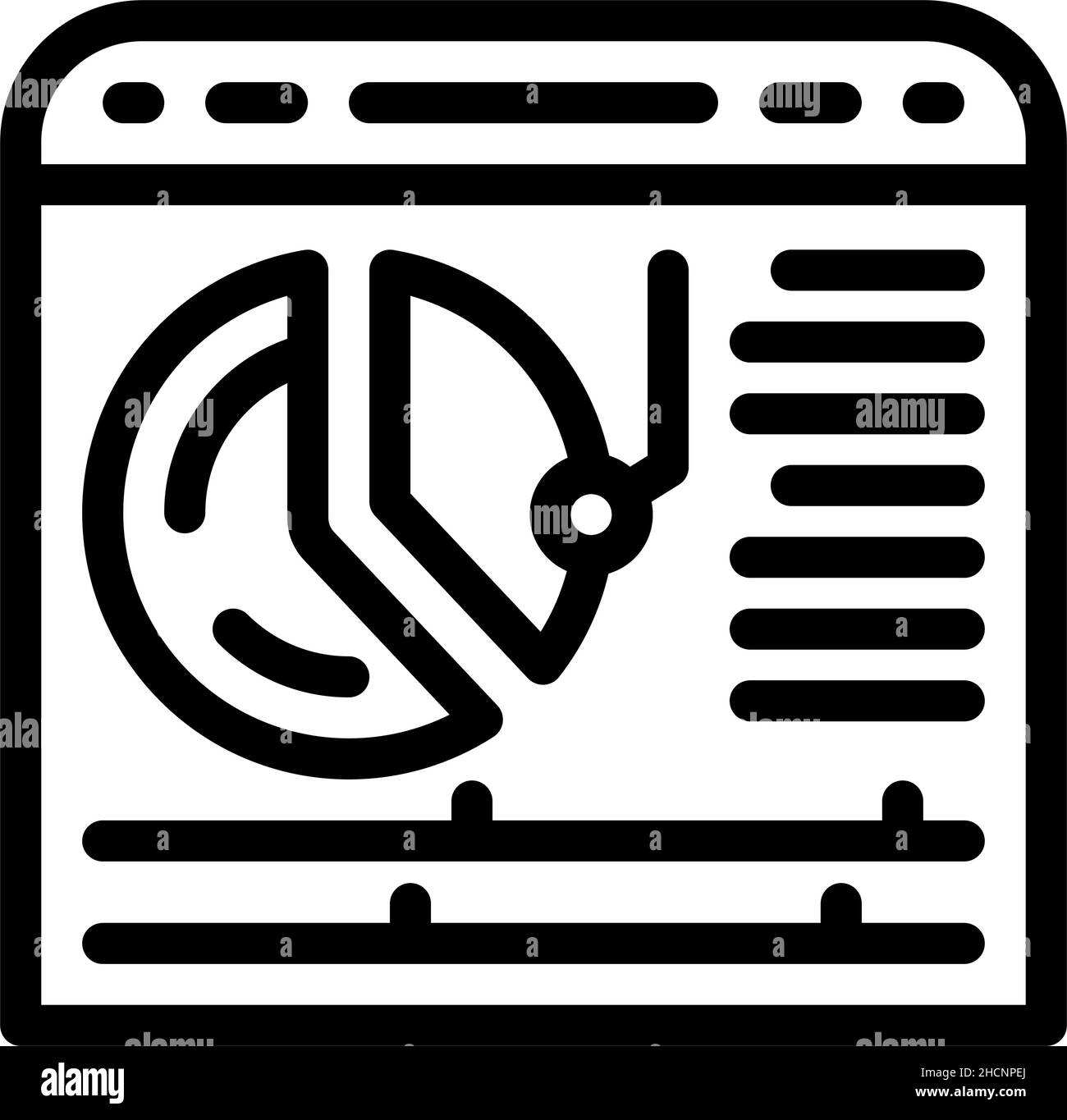 calendar with report on work done line icon vector illustration Stock ...