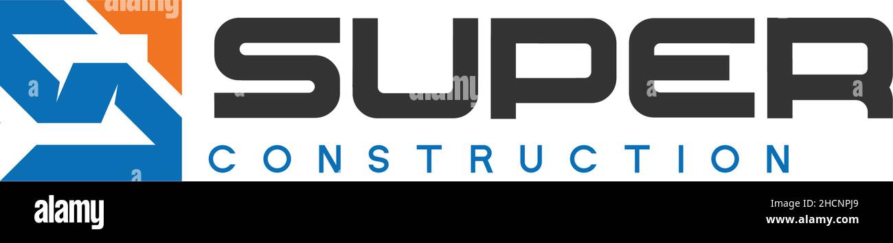 Modern initial S SUPER CONSTRUCTION logo design Stock Vector Image ...