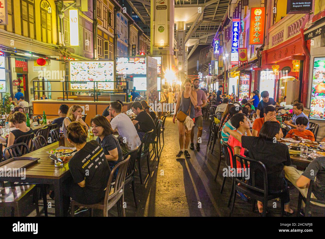 SINGAPORE, SINGAPORE - MARCH 10, 2018: Chinatown Food Street Smith ...