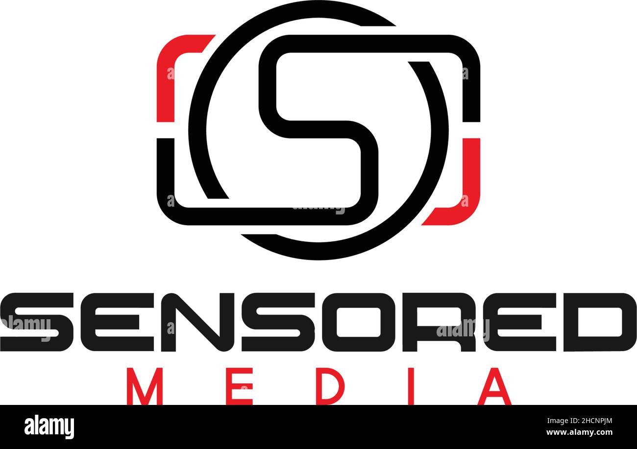Minimalist design SENSORED MEDIA ident logo design Stock Vector Image ...
