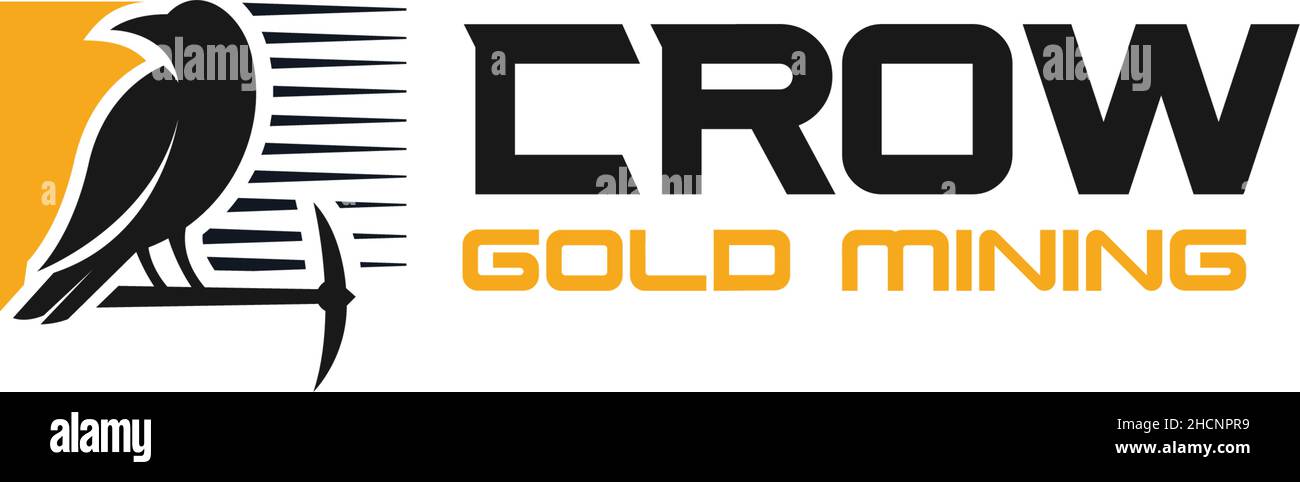 Modern colorful CROW GOLD MINING raven logo design Stock Vector Image ...